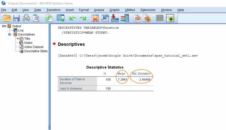 Calculate Mean & Standard Deviation in SPSS - Quick SPSS Tutorial