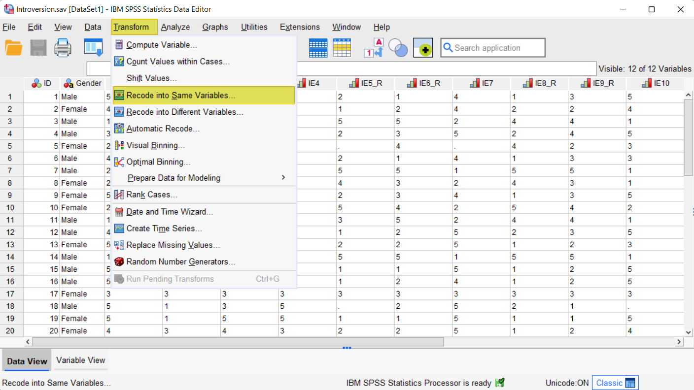 How To Reverse Score Items In SPSS EZ SPSS Tutorials